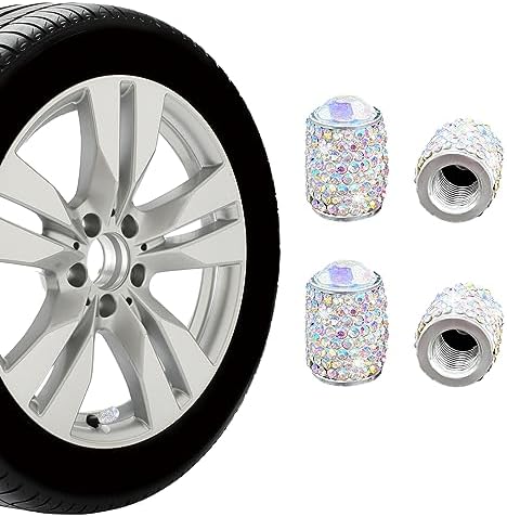 Amazon.com: Ziciner 4 PCS Bling Tire Valve Stem Caps, Crystal Dustproof ...