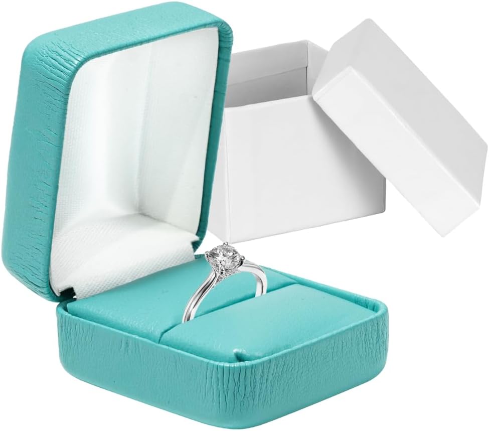 Amazon.com: Leather Ring Box for Proposal, Engagement ring box ...