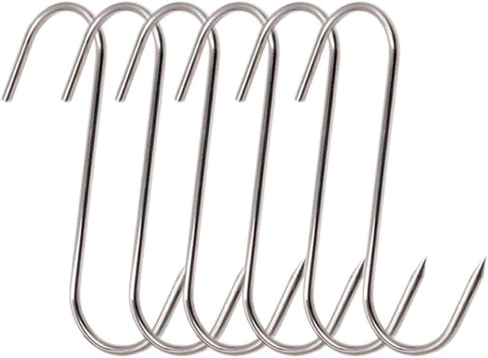 RJWKAZ Meat Hooks S Hooks Stainless Steel Poultry Hook BBQ Grill ...
