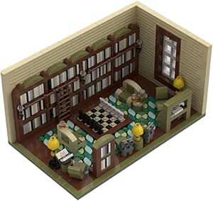 ICEBRICKS Library Building Blocks, Miniature Dollhouse Library Diorama ...