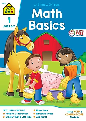 Snapklik.com : School Zone - Math Basics 1 Workbook - 32 Pages, Ages 6 ...