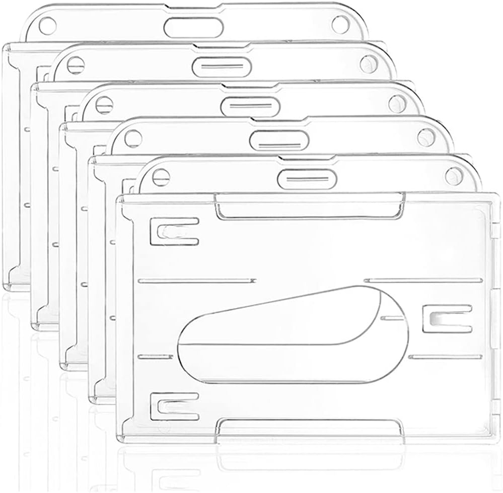 DFsucces Set Of 5 Double Sided Plastic Card Holder Waterproof Plastic dfsucces-set-of-5-double-sided-plastic-card-holder-waterproof-plastic