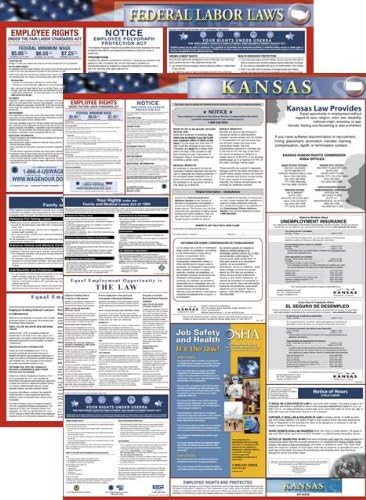 Amazon.com : Kansas Labor Law Poster Set - English Version, State ...