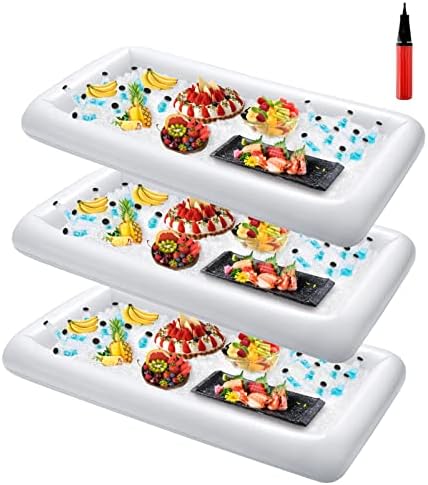Amazon.com | 3 Packs Inflatable Pool Table Serving Bar - Large Buffet ...