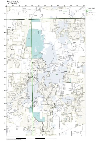 Amazon.com : ZIP Code Wall Map of Fox Lake, IL ZIP Code Map Not ...