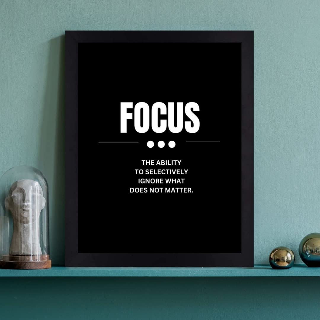 Interio Crafts Focus Motivational Poster for Room Decor(Frame Included ...