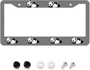 Amazon.com: DJHVJS Panda License Plate Frame, Cool Grey Cute Rust-Proof ...