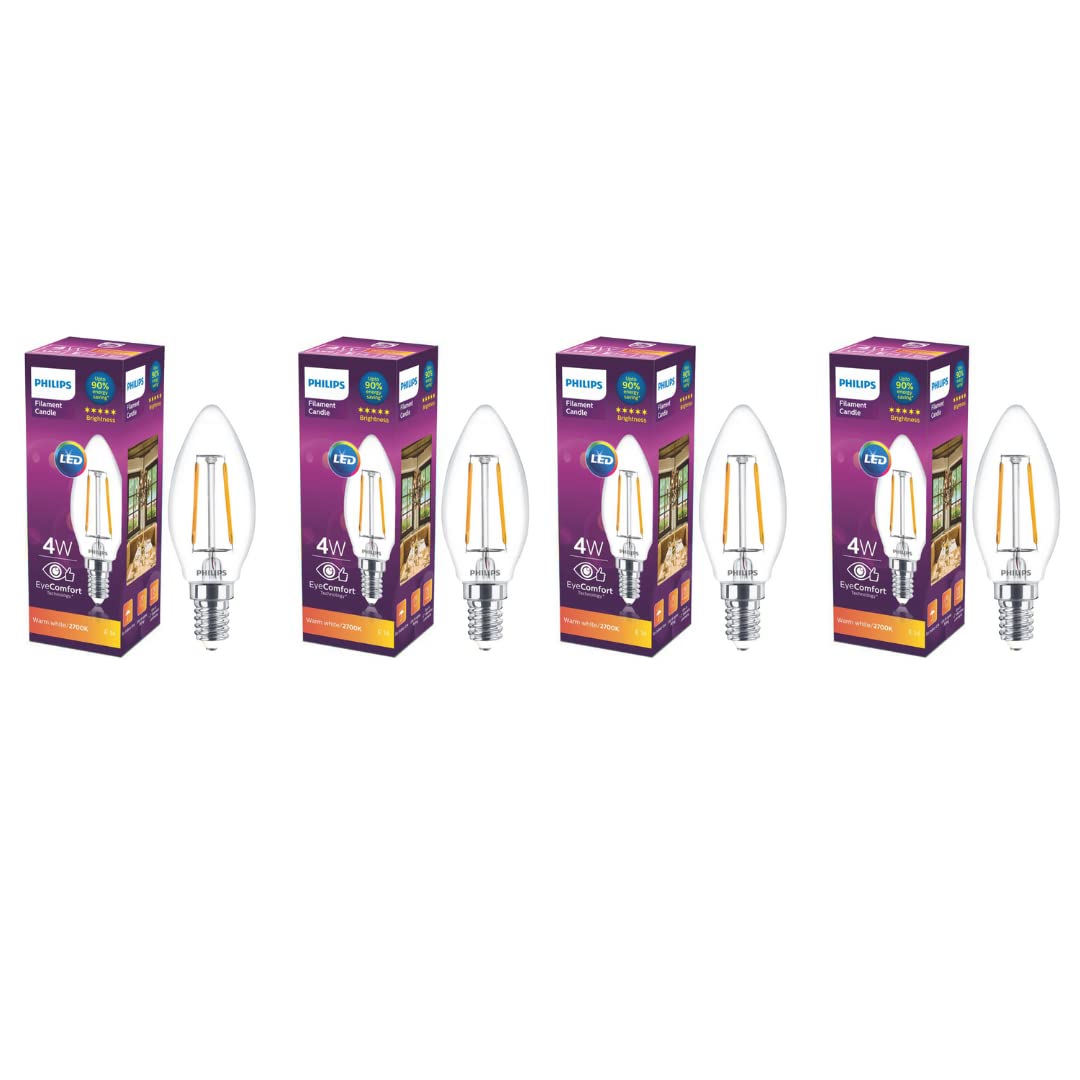 Buy PHILIPS 4-watt Filament Candle LED Bulb | Filament Candle Bulb Home ...