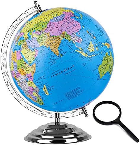 GeoKraft Educational Globe 10 Inch Height, 8 inch diameter Rotating ...