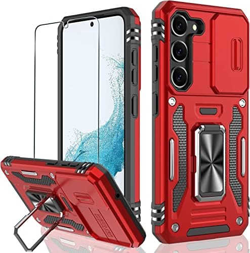 Amazon.com: Dionsibei Military Grade Drop Impact Red Case for Samsung ...