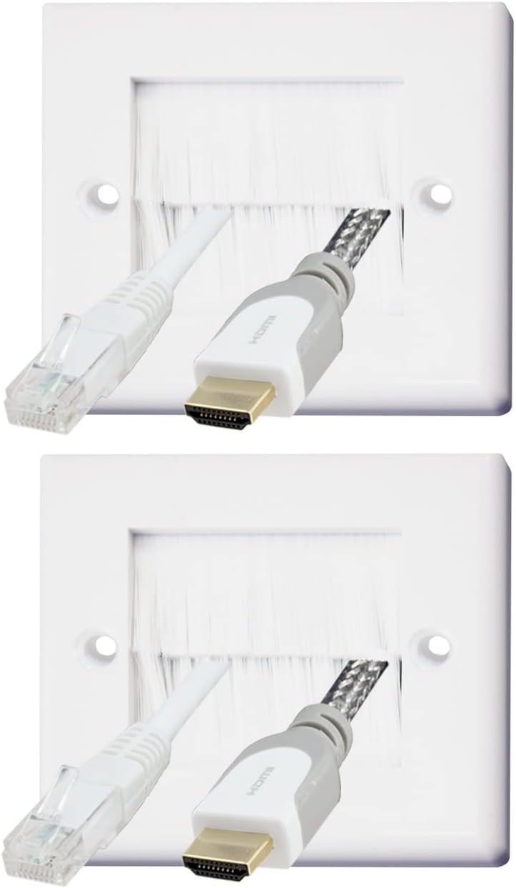 VCE 2 Pack Cable Brush Wall Plate Cable Pass Through Insert for Wires ...