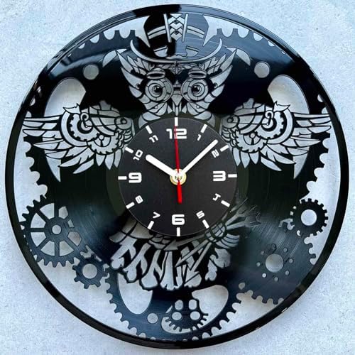 Amazon.com: Veronese Design 12.5" Tall Steampunk Owl Pendulum Wall Clock Cold Cast Resin Antique ...