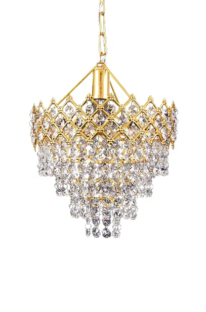 Buy GoVika Ceiling Crystal Jhoomer Hanging Light, Round, Gold Light ...