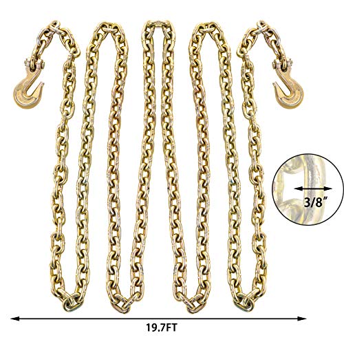 Snapklik.com : BestEquip 2 Pack Grade 80 Chain 3/8 X 20 Heavy Duty Chain