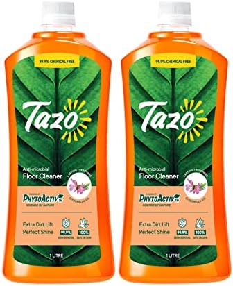 Tazo Floor Cleaner Liquid (1 Litre, Pack of 2), Antimicrobial ...