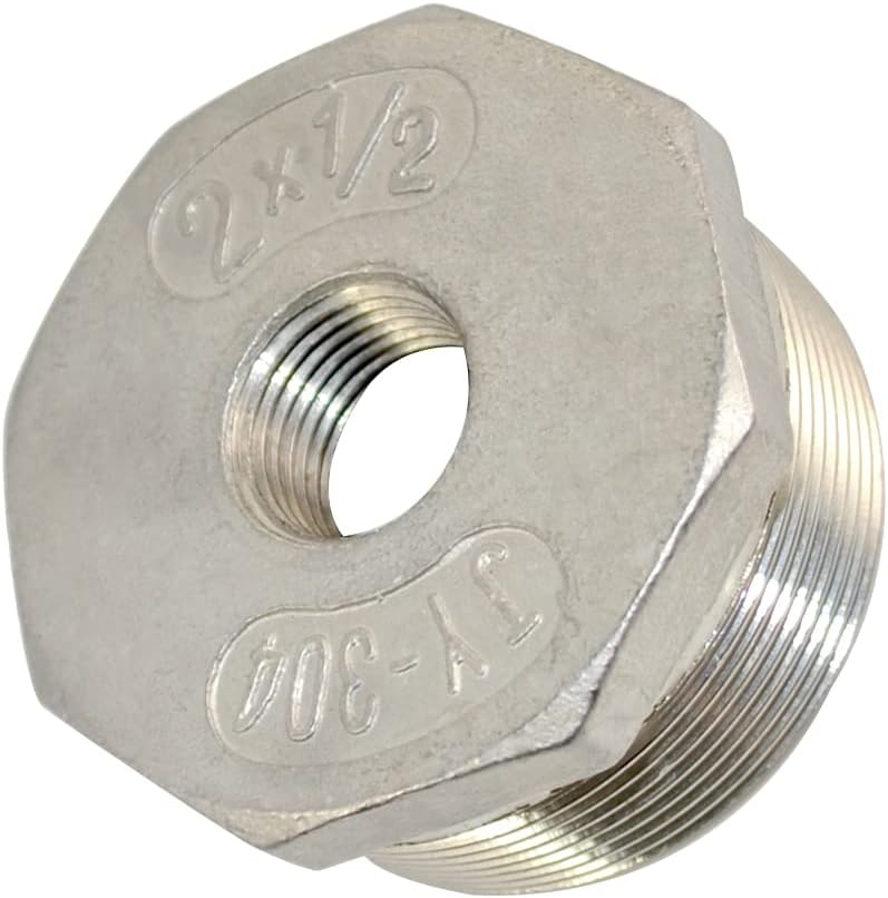 Amazon.com: 2" Male x 1/2" Female Female Thread Reducer Bushing Pipe ...