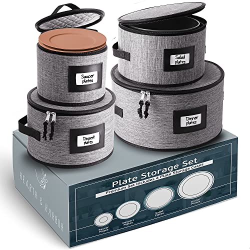 Snapklik.com : Fine China Storage Containers Hard Shell, 4 Piece Dish ...