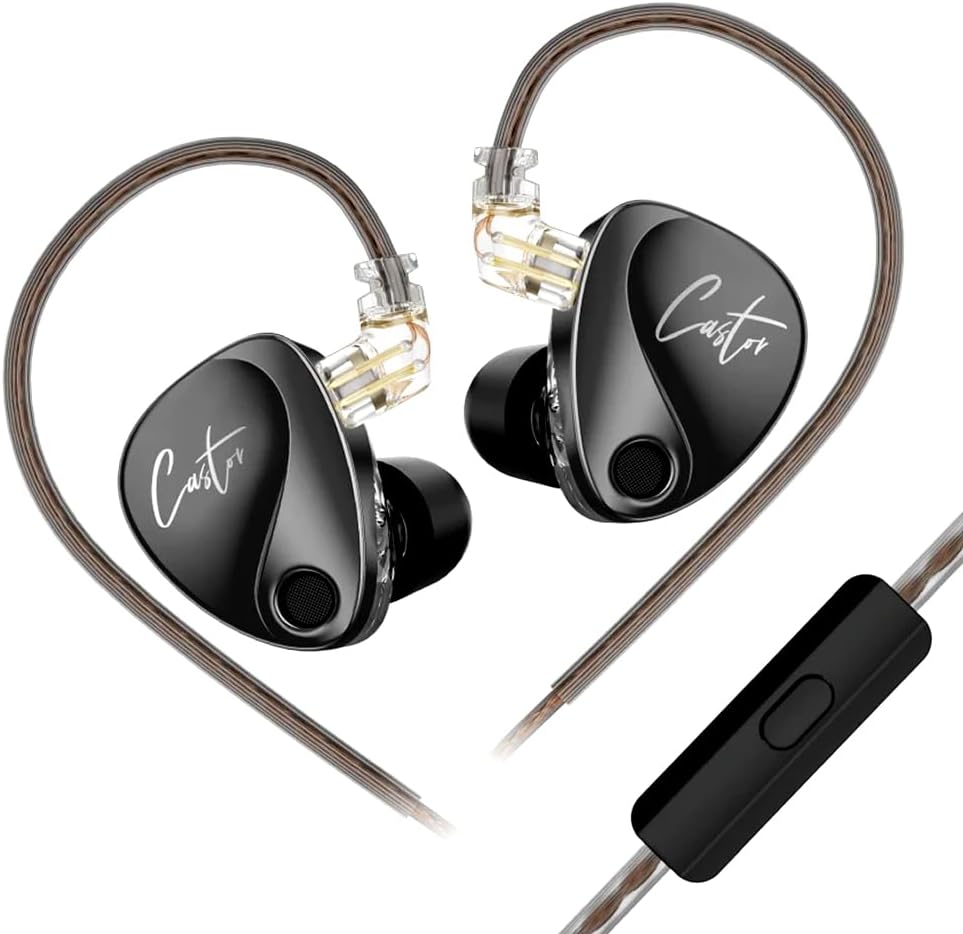 KZ Castor Wired IEM Earphone with Mic, 10mm Dual Magnetic + 8mm Dynamic ...