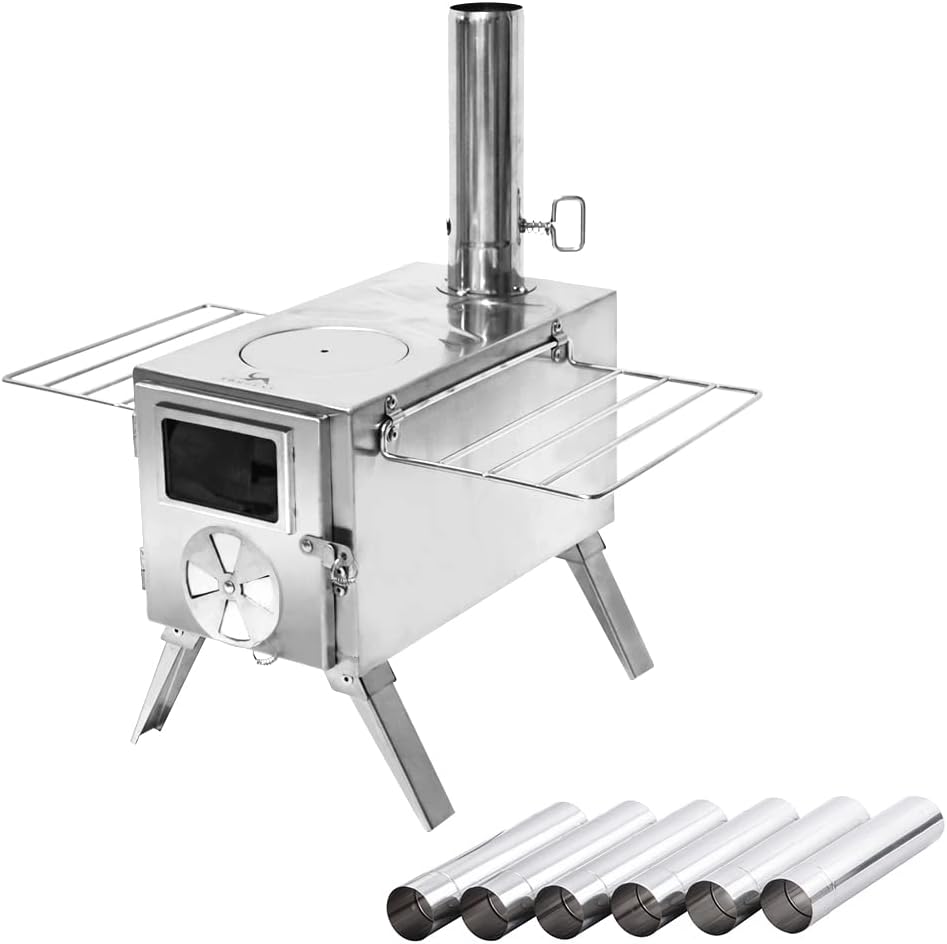 Amazon.com: MC Tent Stove Wood Burning Stove 304 Stainless Steel for ...