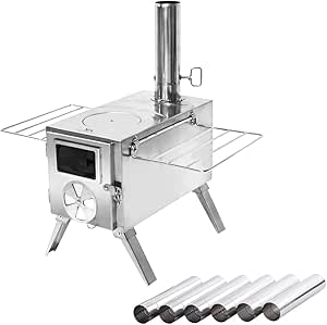Amazon.com: MC Tent Stove Wood Burning Stove 304 Stainless Steel for ...