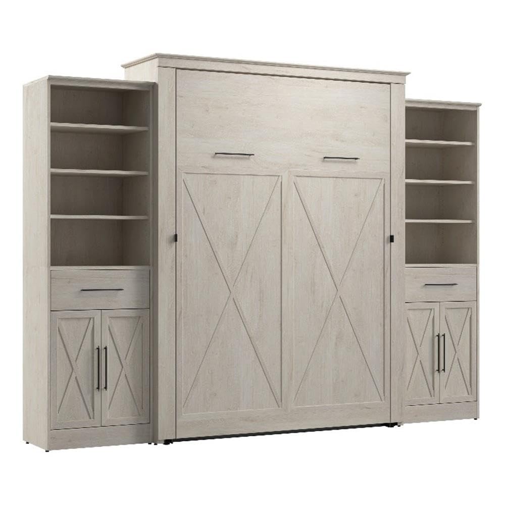 Amazon.com: Bestar Key West Queen Murphy Bed and Closet Organizers with Doors and Drawers (119W ...