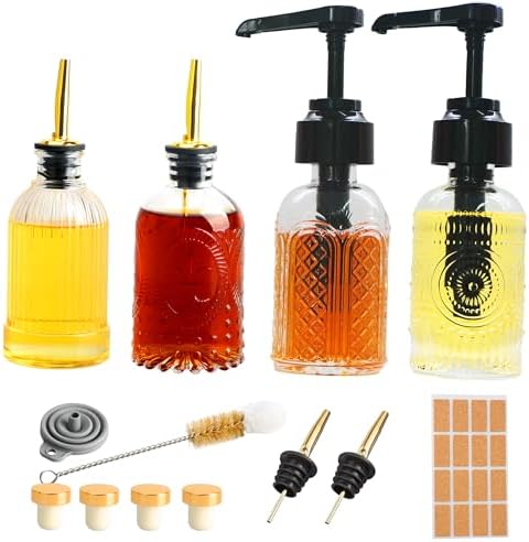 Amazon.com - gegewawa Glass Coffee Syrup Dispenser Bottles Set 2 Pack 7 ...