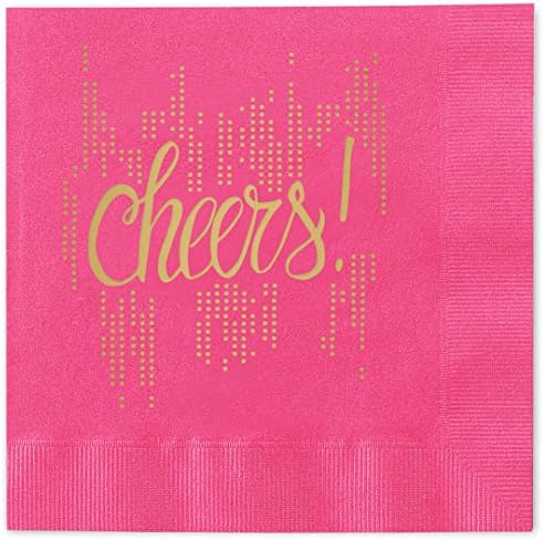 Amazon.com | Whaline 100Pcs Hot Pink Cocktail Napkin Scalloped Paper ...