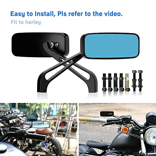 Snapklik.com : WTZMOTO Harley Mirrors Black - Motorcycle Side View ...