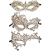 Maigendoo 3 Pcs Lace Masquerade Masks Mardi Gras Mask Men Women ...