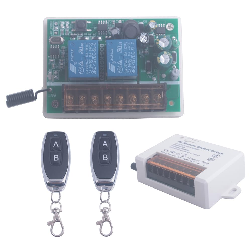 110V 220V 2 Channels Wireless Relay Remote Control Switch,RF 433Mhz AC ...