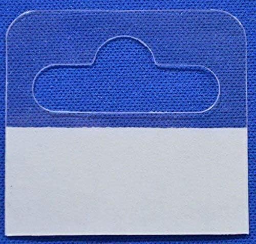 200 Sticky Euro Hook Slot Hang Hanging Retail Tabs 41mm x 32mm with ...