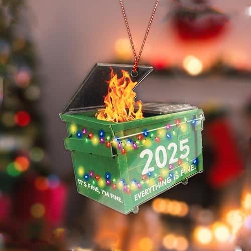 Amazon.com: Dumpster Fire Christmas Ornaments 2025, Funny Holiday ...