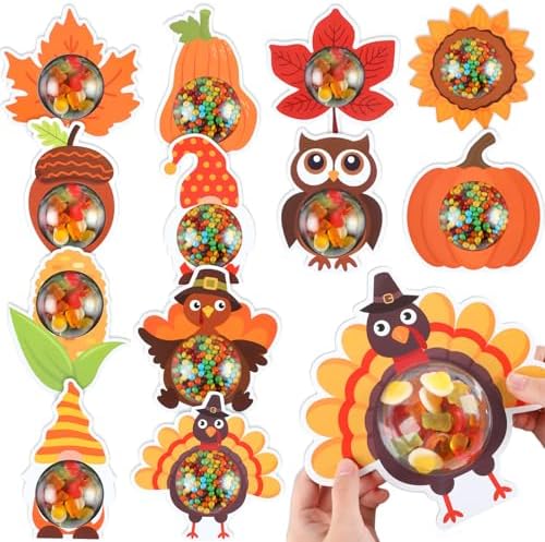 Amazon.com: Justforjoyful 24Pcs Thanksgiving Candy Treat Boxes DIY ...