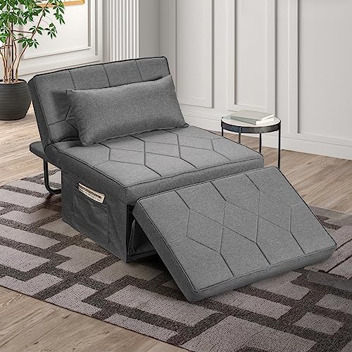 Amazon.com: Litbird Folding Ottoman Sofa Bed, Convertible Chair 4 in 1 ...