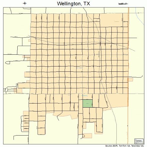 Amazon.com: Large Street & Road Map of Wellington, Texas TX - Printed ...