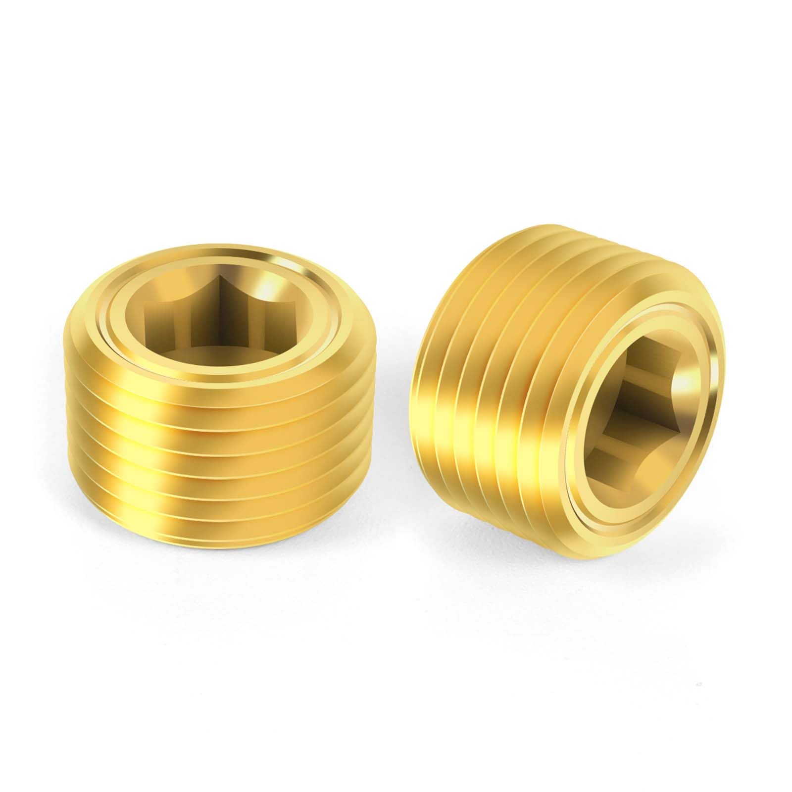 Amazon.com: 1/8" NPT Plug Brass Pipe Fitting, Counter Sunk Internal Hex ...