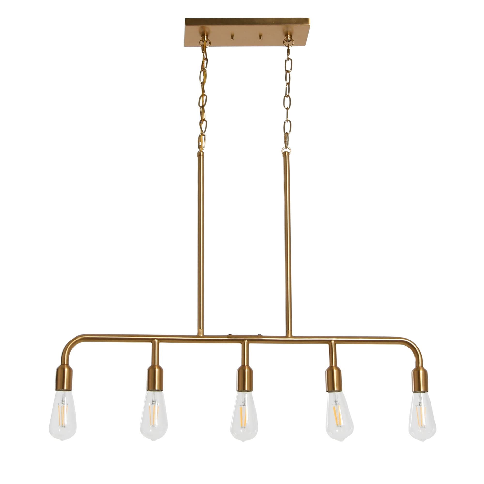 Robert Stevenson Lighting - Benson Exposed Bulb Metal 5-Light Linear ...