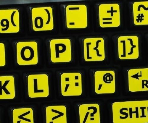Qwerty Keys English UK Large Lettering (Upper Case) Non-Transparent ...