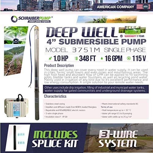 Snapklik.com : SCHRAIBERPUMP 3 SUBMERSIBLE DEEP WELL PUMP 1HP 115v ...