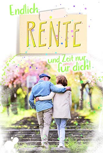 Rente Karte, Glückwunschkarte zur Rente, Karte mit Prägung, Karte in ...