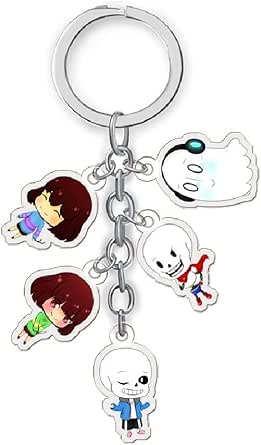 Amazon.com: Undertale Keychain Cute Undertale Sans Papyrus Chara Frisk ...