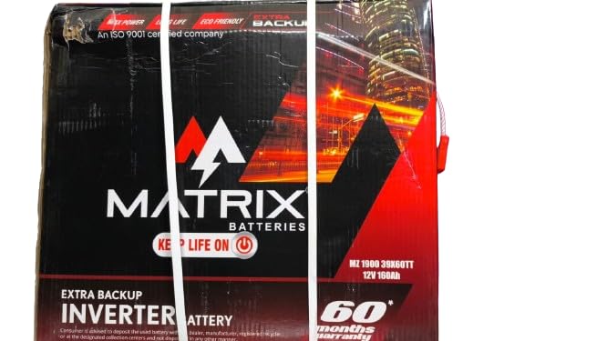 Matrix Energized Inverter Batteries, Extra Backup MZ 1900 39X60TT, 12V ...
