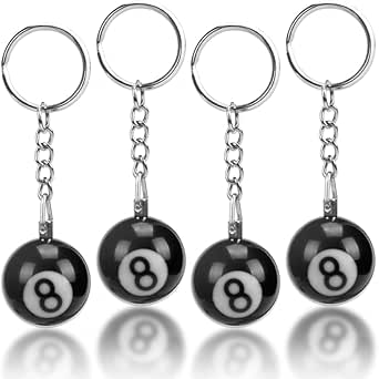 ZORZA 4Pcs Mini 8 Ball Keychain Personalized Lucky Billiards Pendant ...