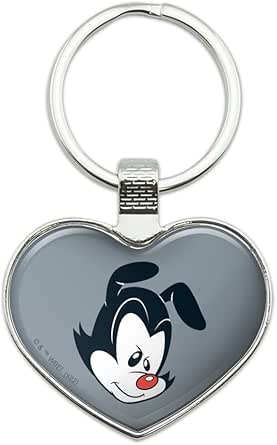 Amazon.com: Animaniacs Yakko Head Keychain Heart Love Metal Key Chain ...