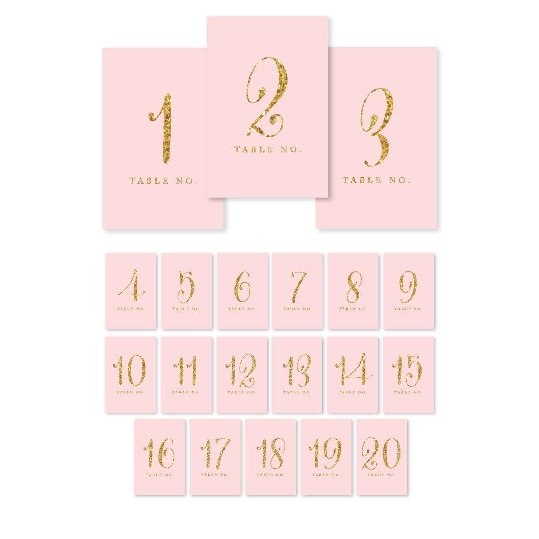 Amazon.com: Andaz Press Table Numbers 1-20, Gold Glitter Print, 4X6 ...