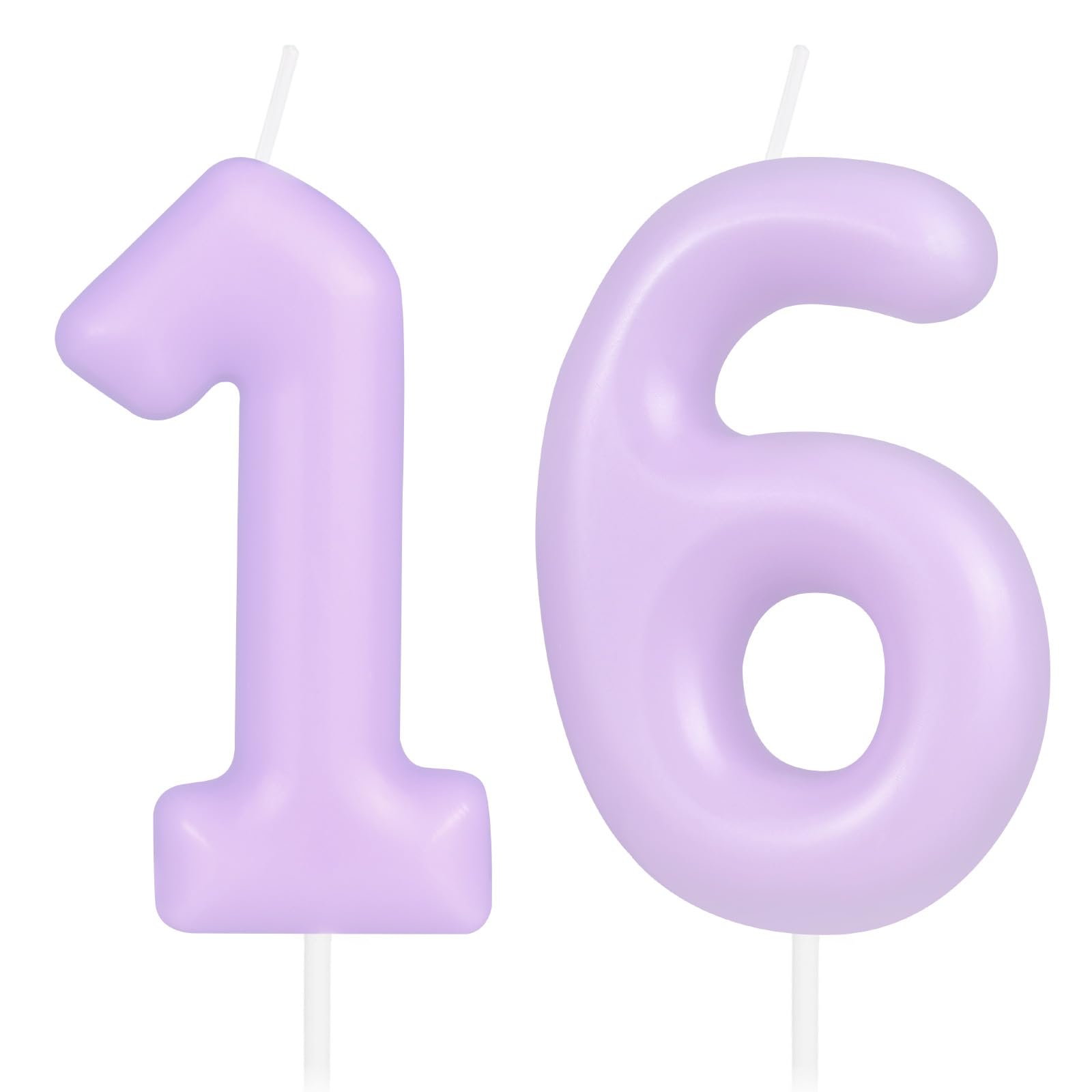 Amazon.com: Hongplus Macaron Purple Number 16 Candle, 16 Birthday ...