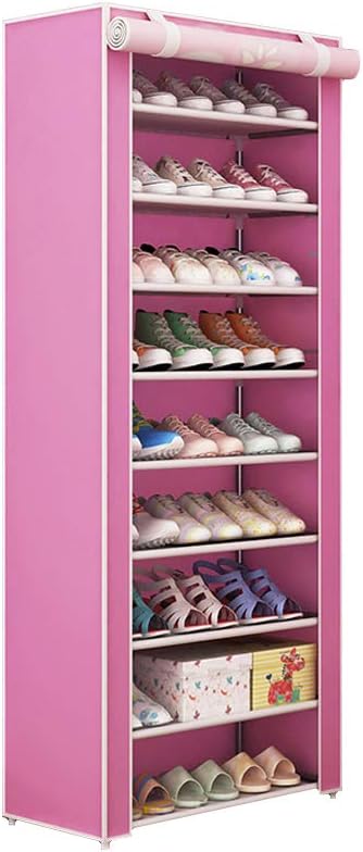 Amazon.com: JK furniture 10-Tiers Pink Shoe Rack Shoe Storage Organizer ...