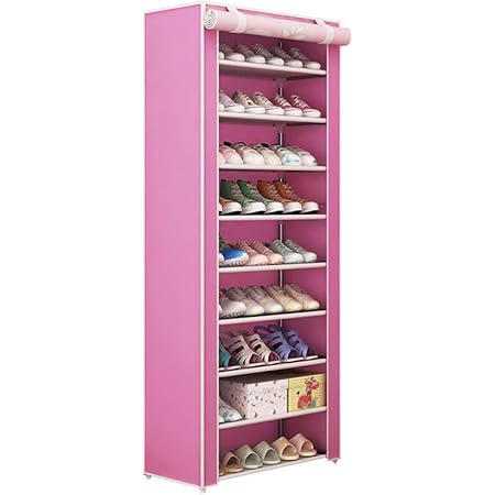 Amazon.com: JK furniture 10-Tiers Pink Memories Shoe Organizer Portable ...
