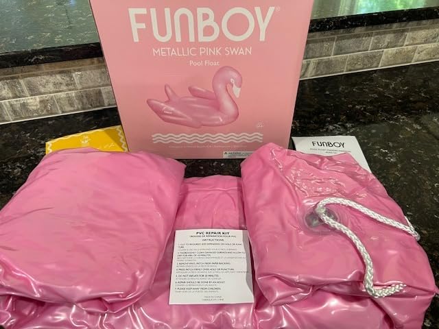 Amazon.com: FUNBOY Giant Inflatable Metallic Pink Swan Pool Float ...