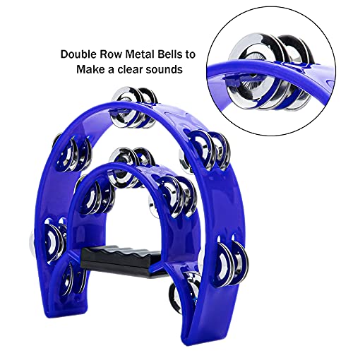 Musfunny Tambourine Double Row Metal Jingles Hand Held Percussion ...